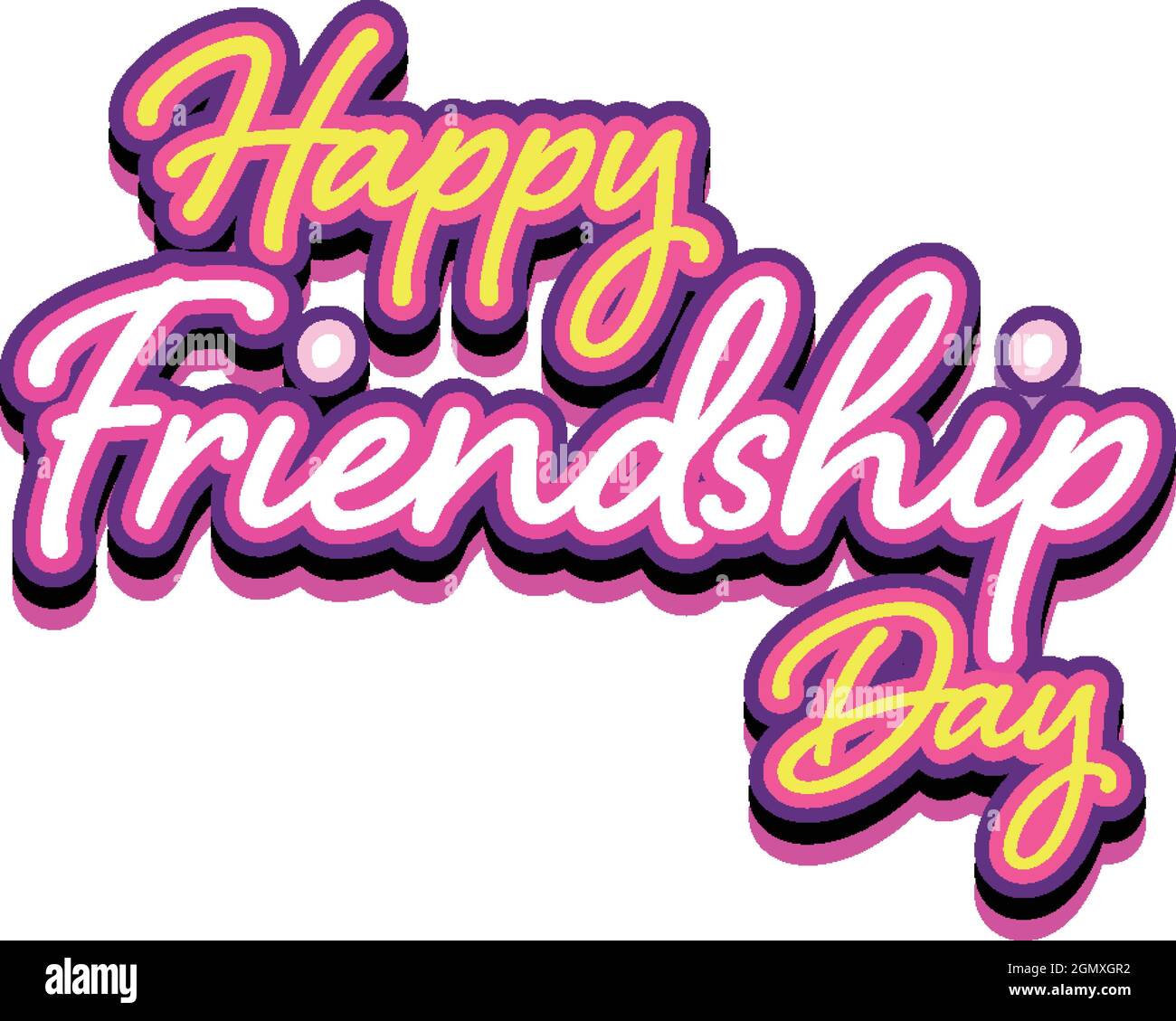Happy Friendship Day Lettering Logo illustration Stock Vector Image ...