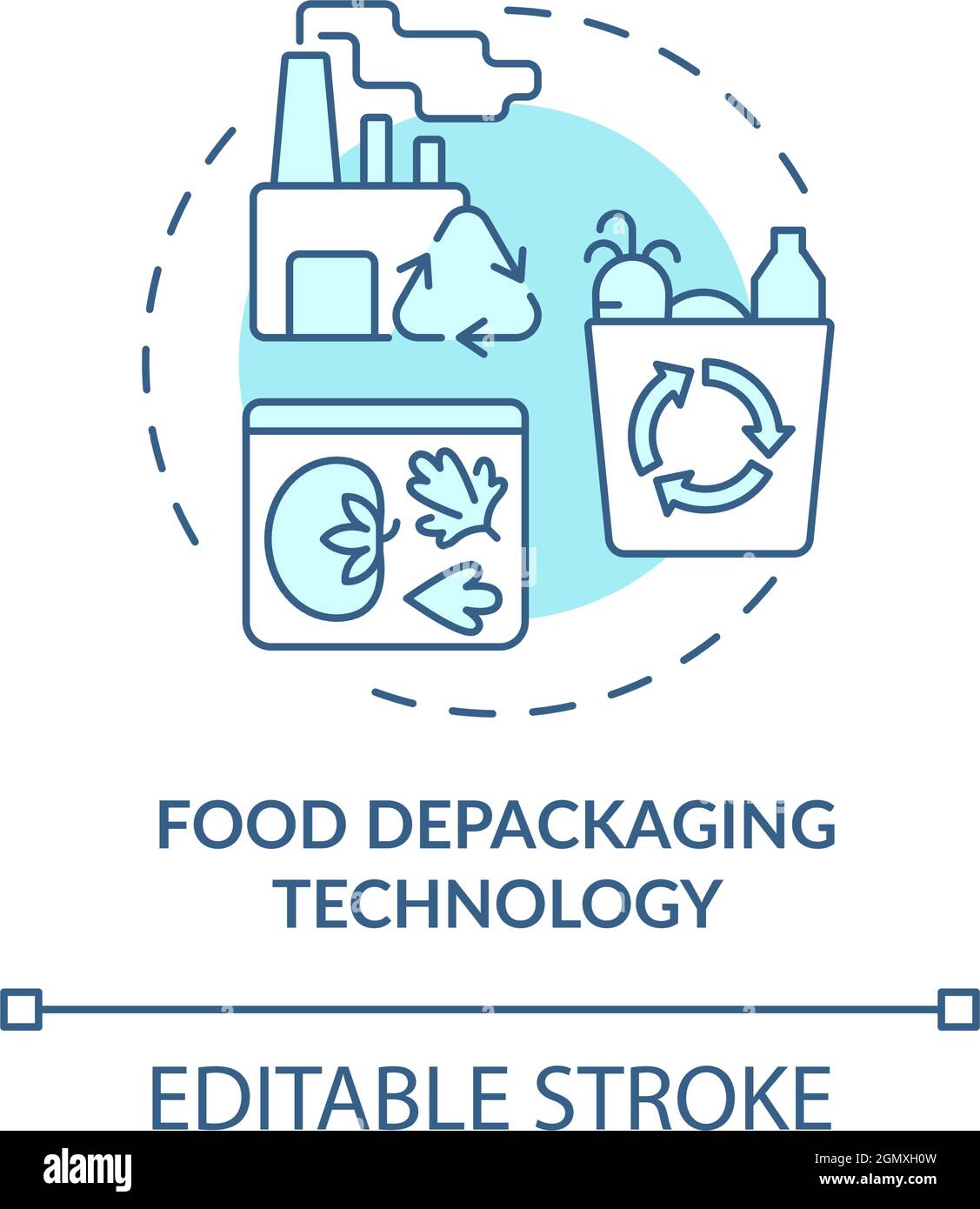 Food depackaging innovation concept icon Stock Vector Image & Art - Alamy
