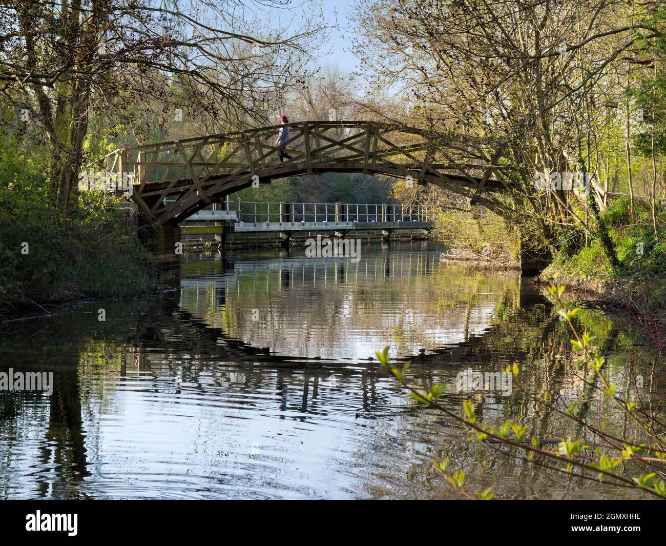 Iffley, Oxfordshire - England - 7 April 2019; One woman is crossing the ...