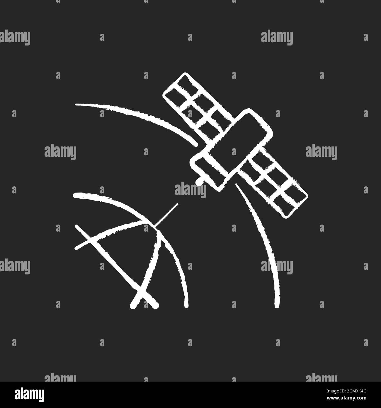 Polar Satellite chalk white icon on dark background Stock Vector Image ...