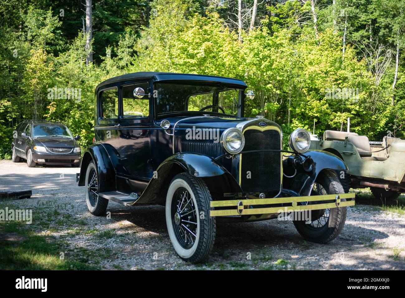 ROGERS CITY, MI - JULY 16TH: Vintage Ford Model A automobile in Rogers ...