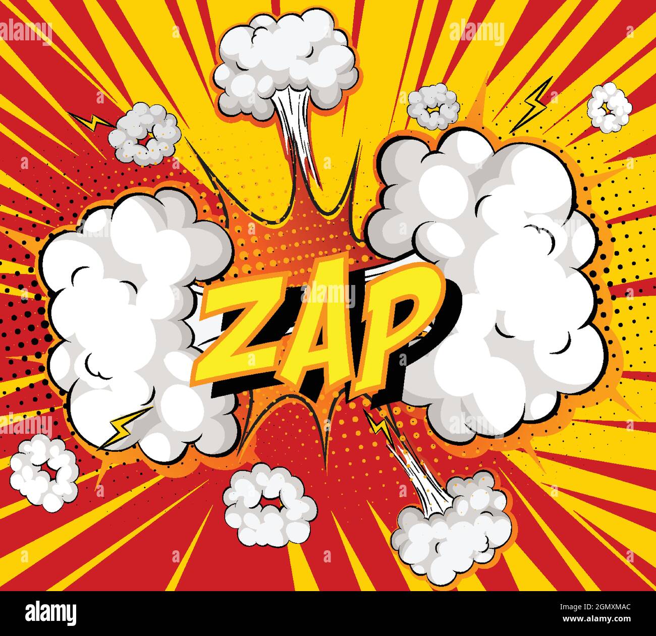 Word Zap on comic cloud explosion background illustration Stock Vector ...