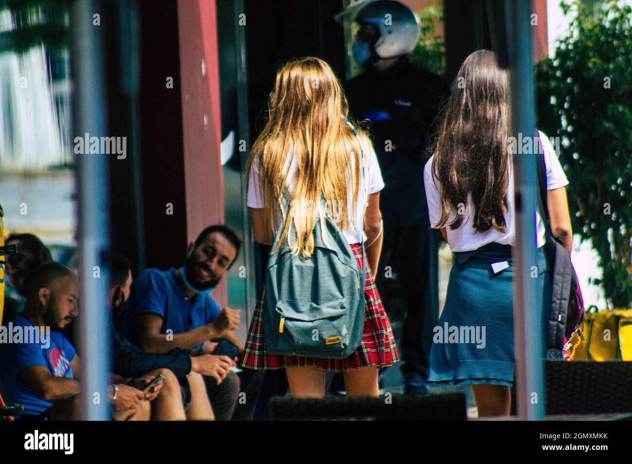 Seville Spain September 15, 2021 Pedestrians walking in the street ...