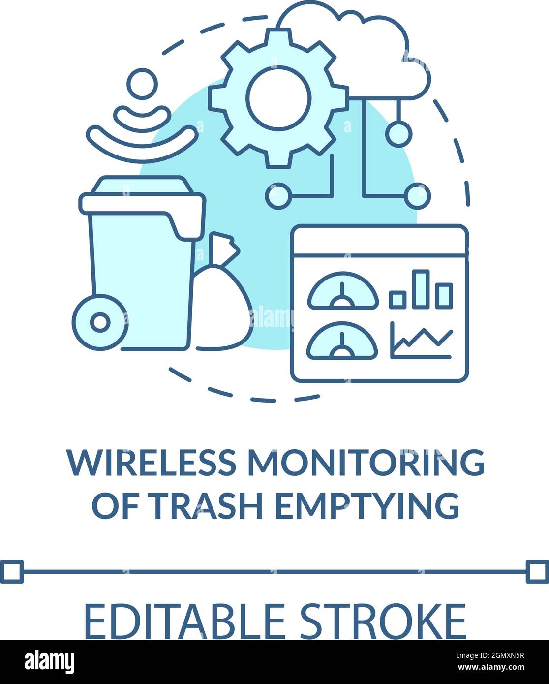 Wireless monitoring of garbage emptying concept icon Stock Vector Image ...