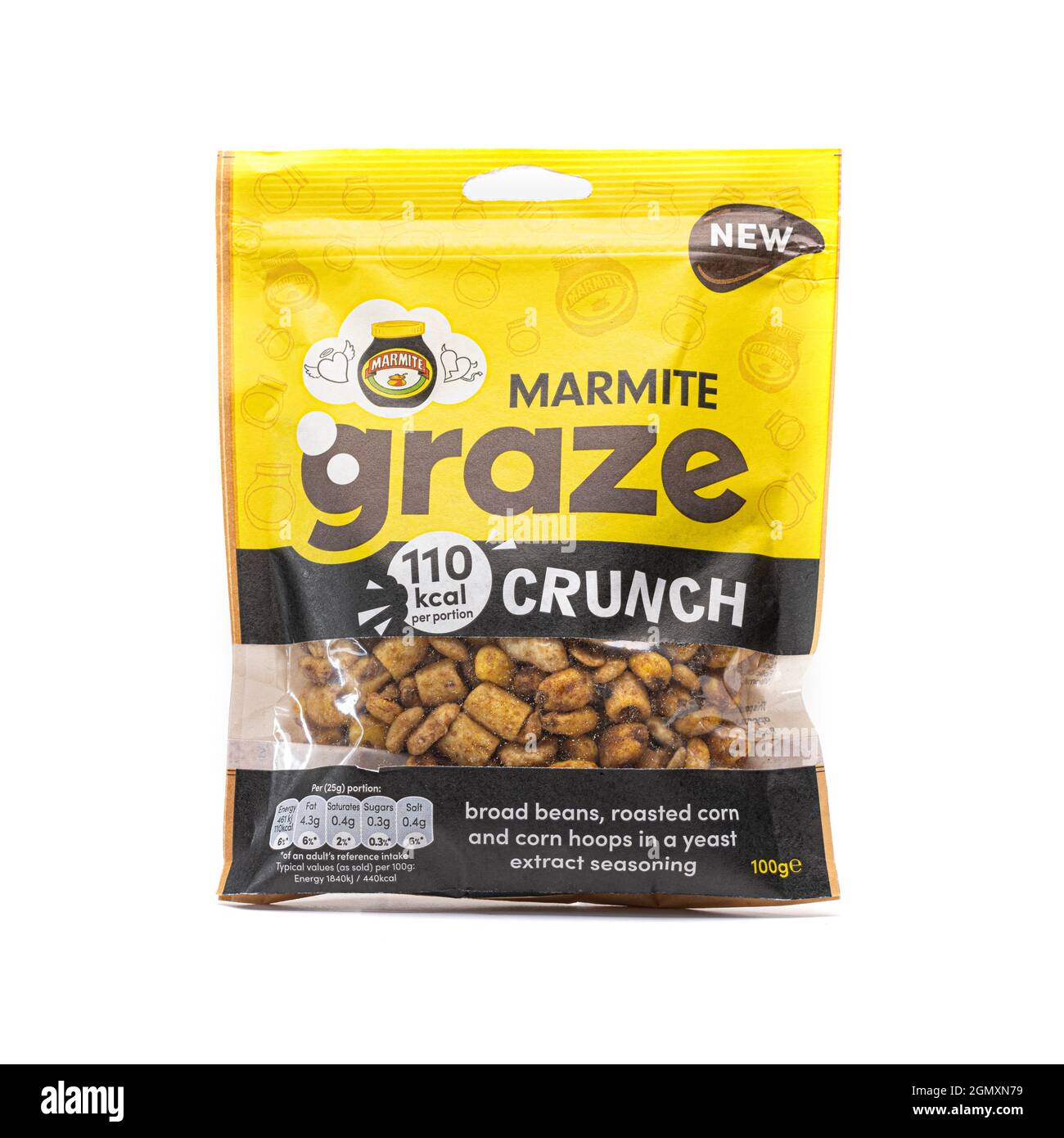 SWINDON, UK - SEPTEMBER 24, 2021:Marmite Graze Crunch, by graze.com ...