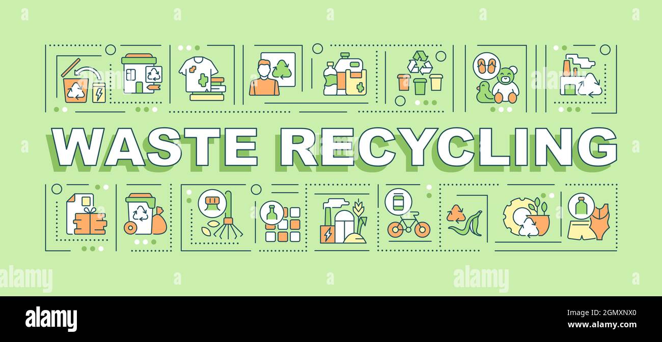 Waste recycling word concepts banner Stock Vector Image & Art - Alamy