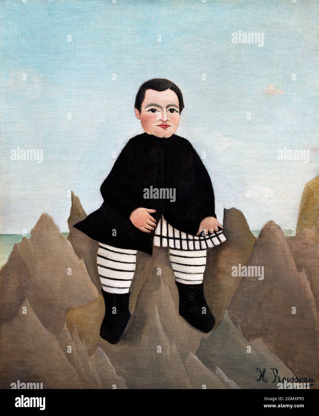 Boy on the Rocks (ca. 1895-1897) by Henri Rousseau Stock Photo - Alamy