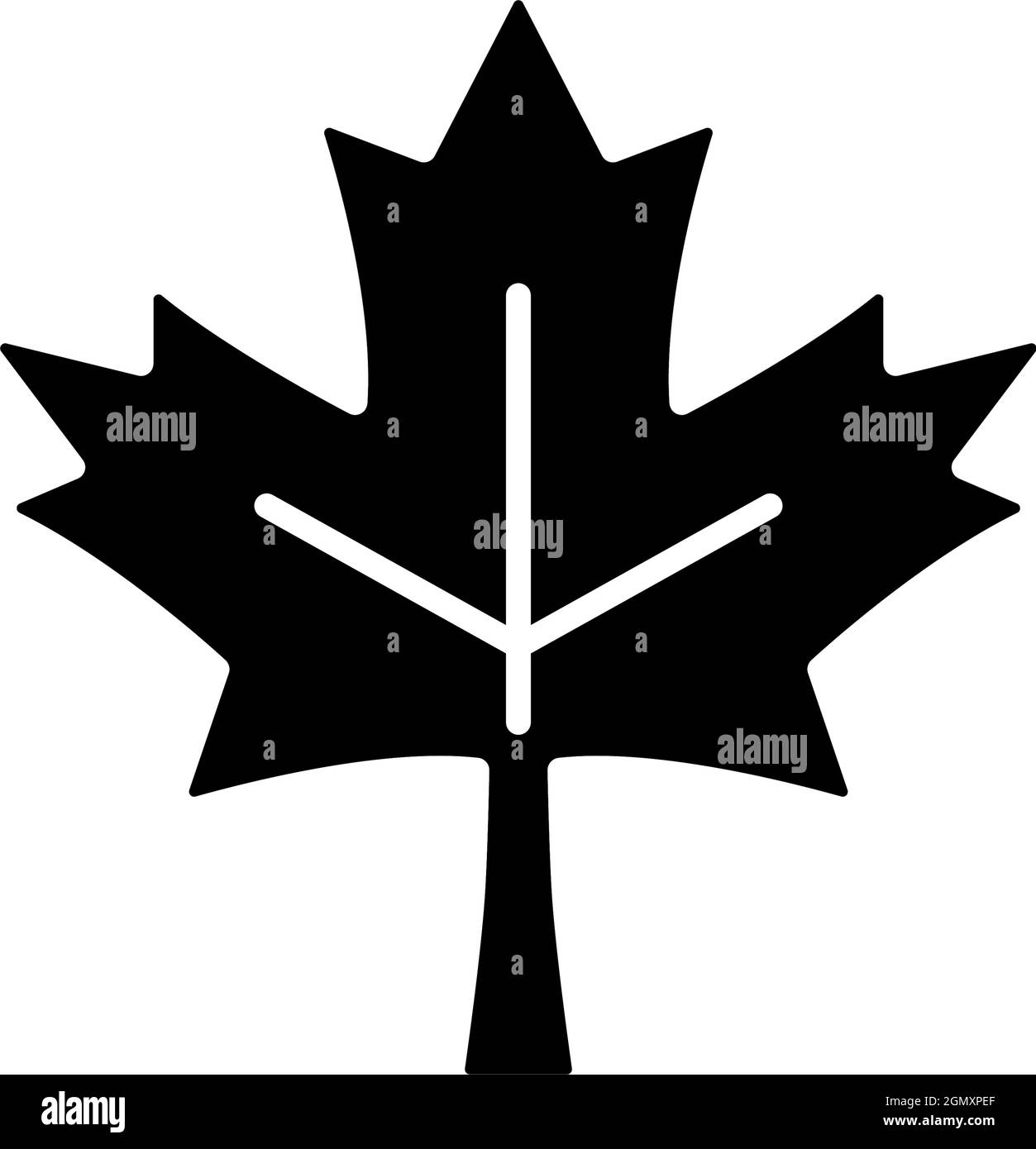 Maple leaf black glyph icon Stock Vector Image & Art - Alamy