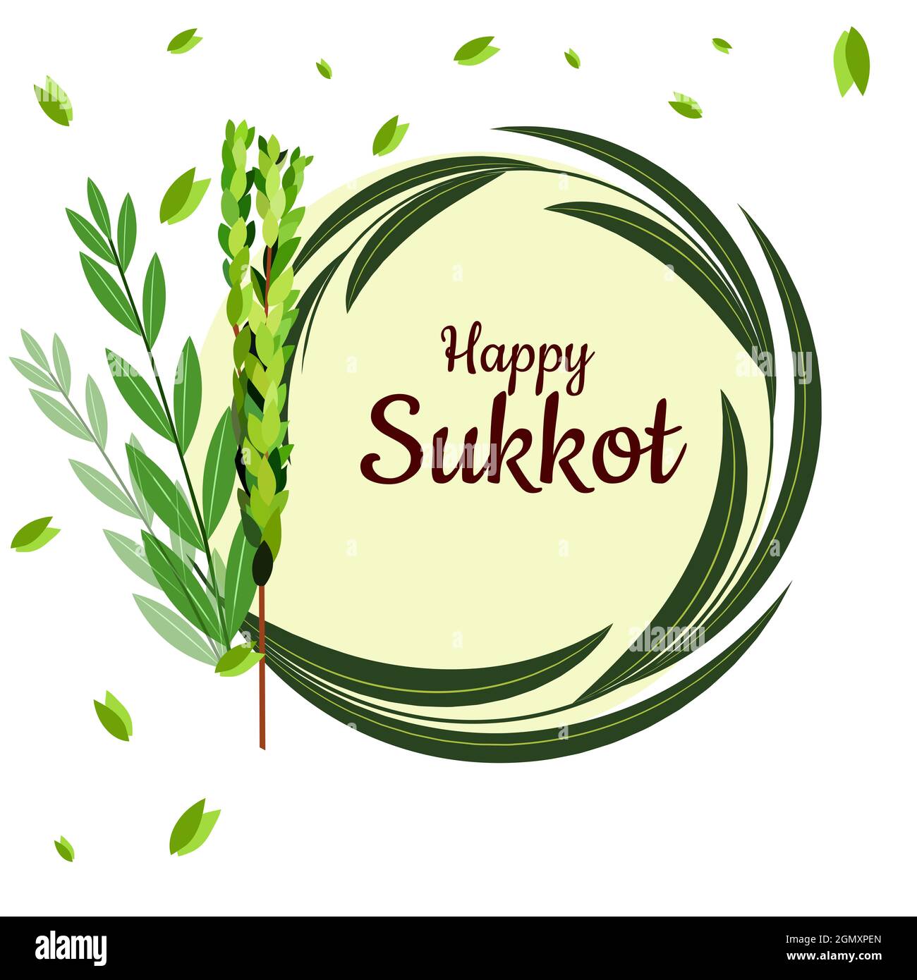 Vector illustration of a Background for Jewish holiday Happy Sukkot ...