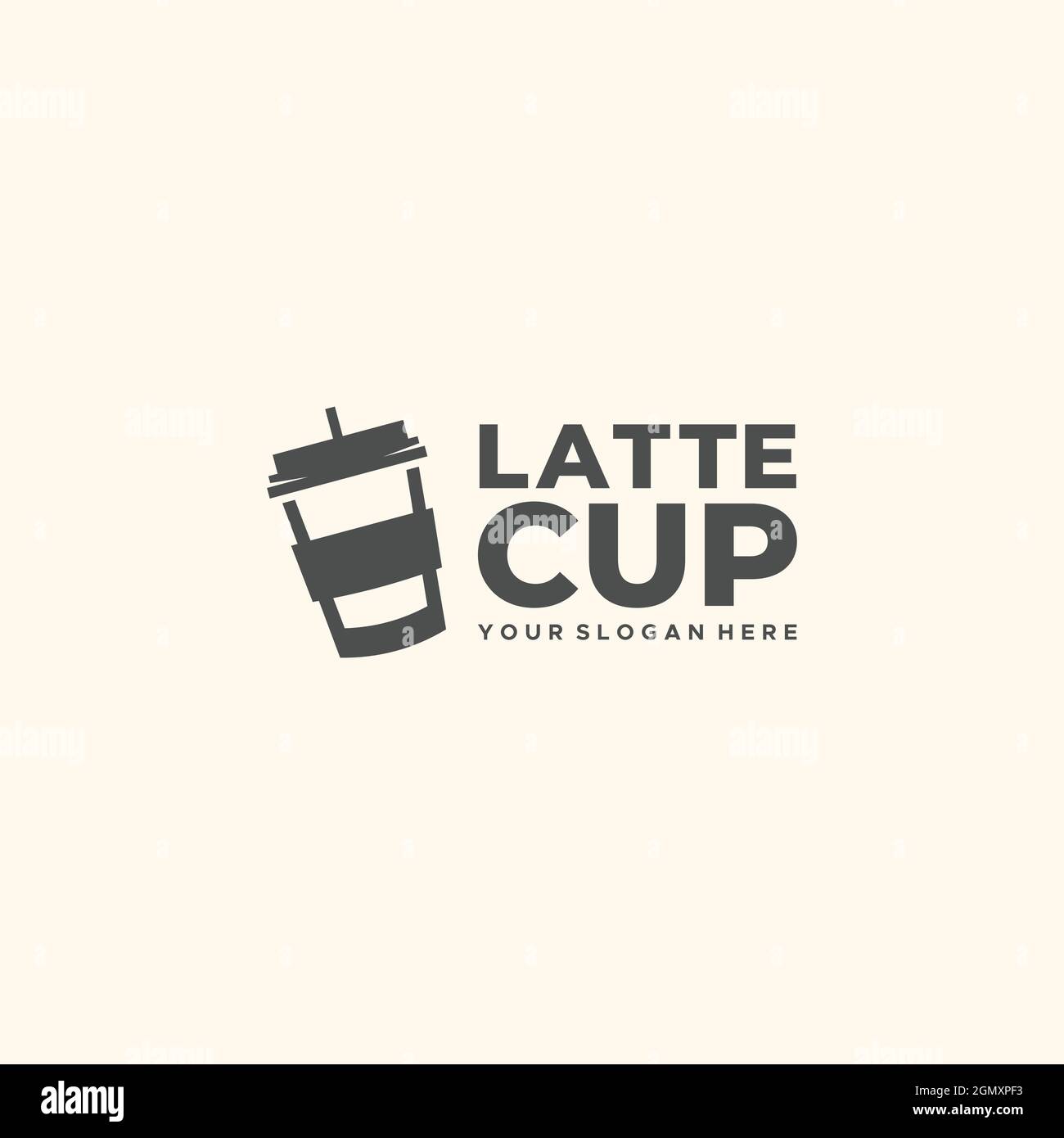 minimalist LATTE CUP bottle straw logo design Stock Vector Image & Art ...