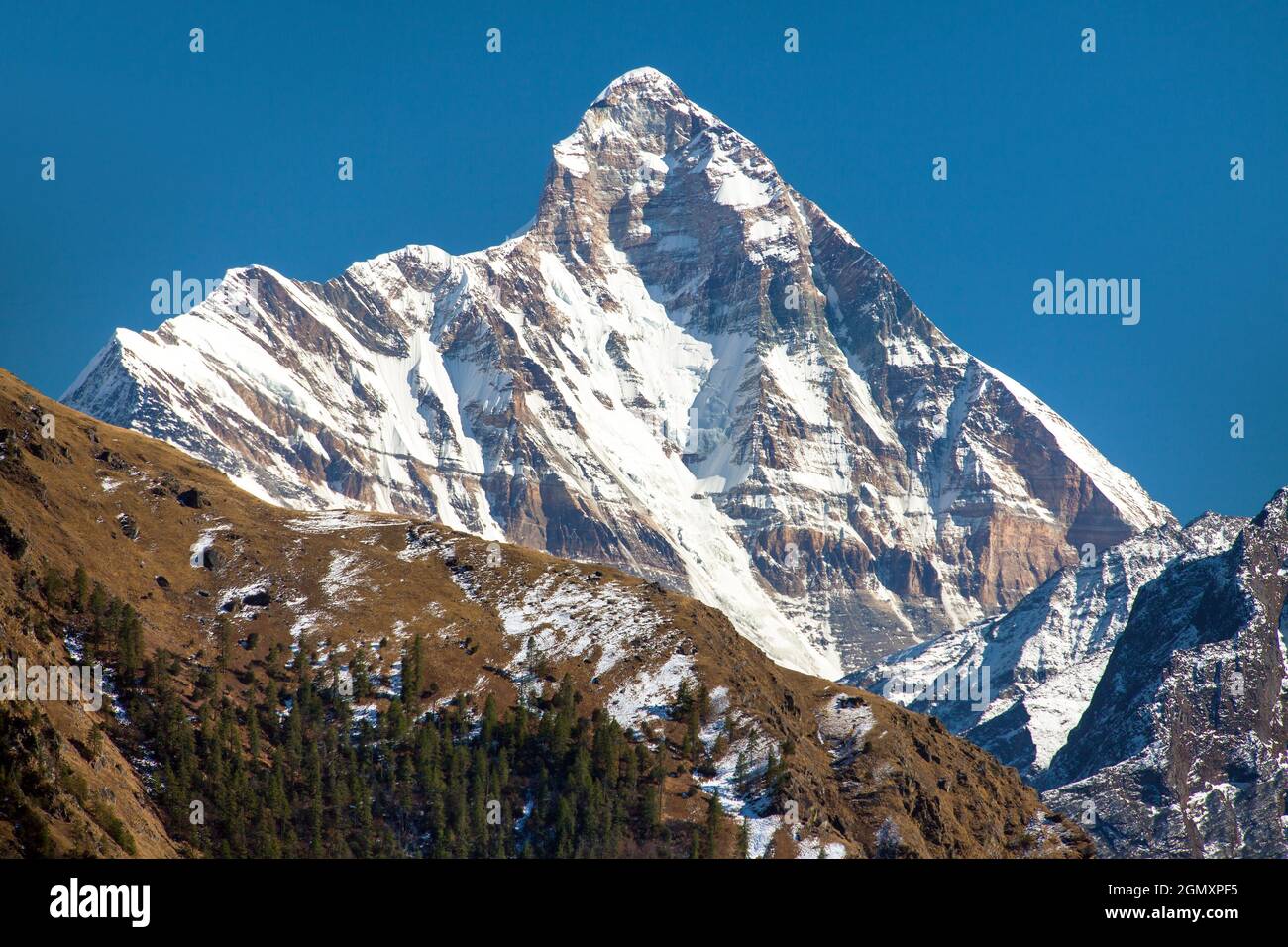 mount Nanda Devi, one of the best mounts in India Himalaya, seen from ...