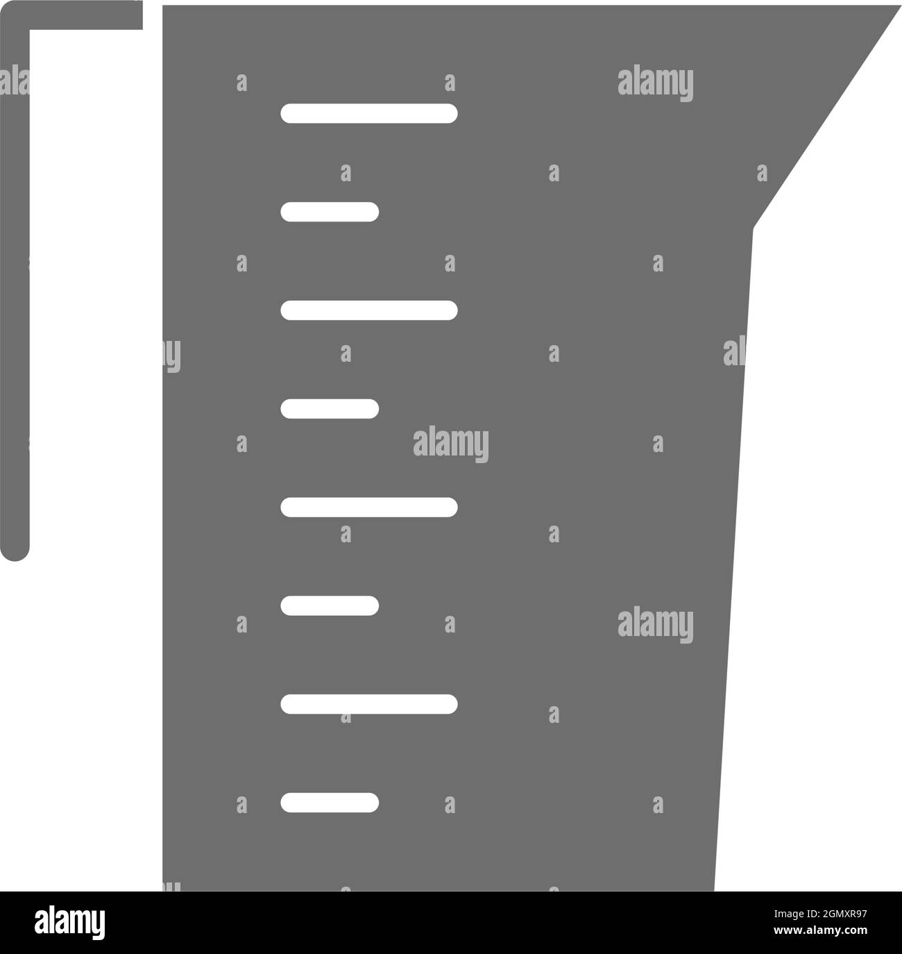 Measuring cup, container, laboratory glassware, beaker grey icon Stock ...