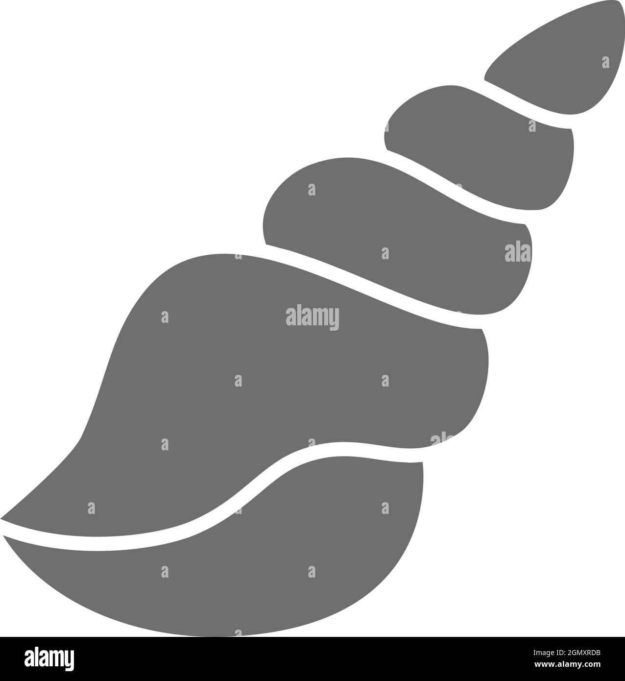 Seashell, shell grey icon. Isolated on white background Stock Vector ...