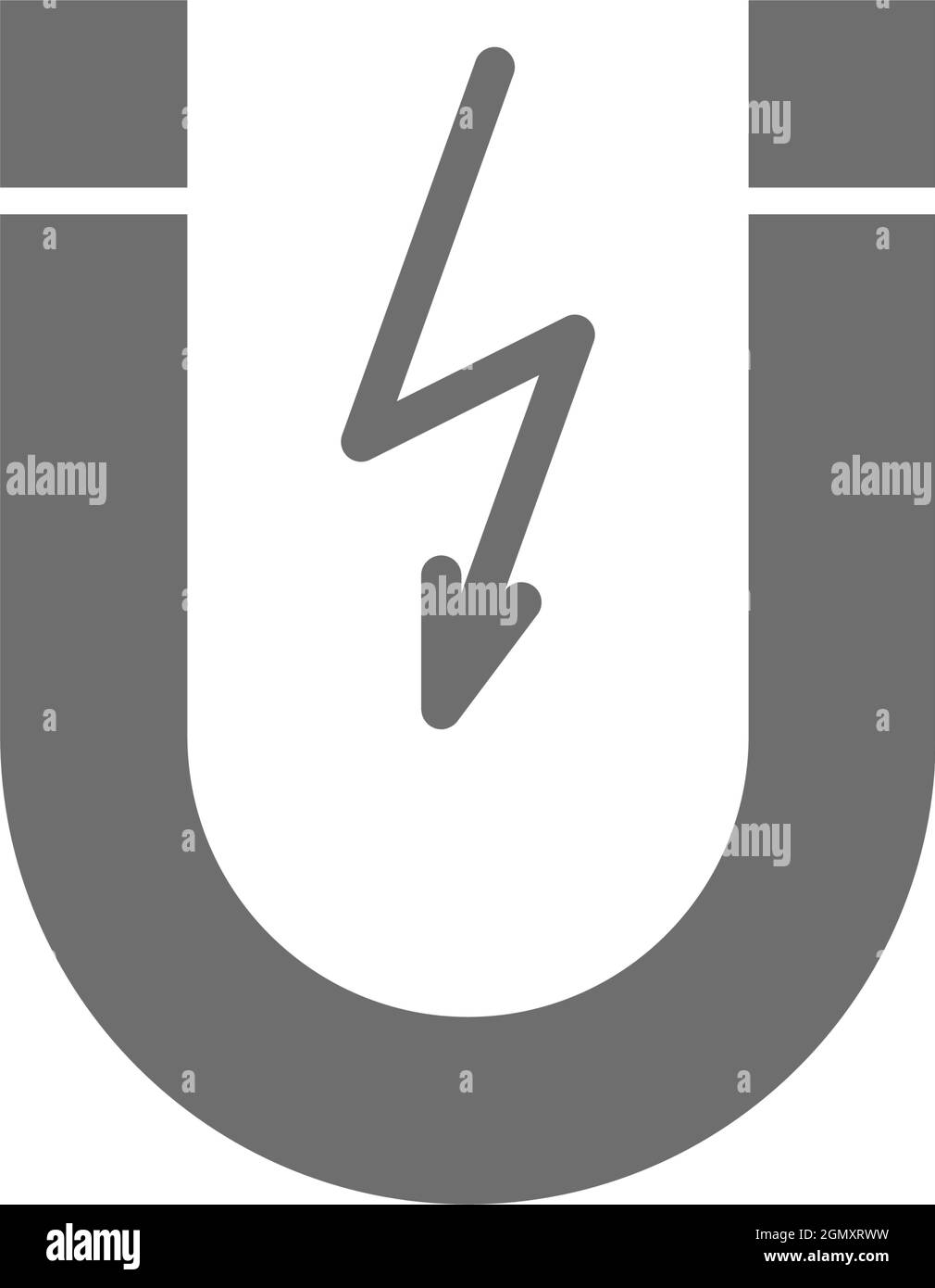 Magnet grey icon. Isolated on white background Stock Vector Image & Art ...