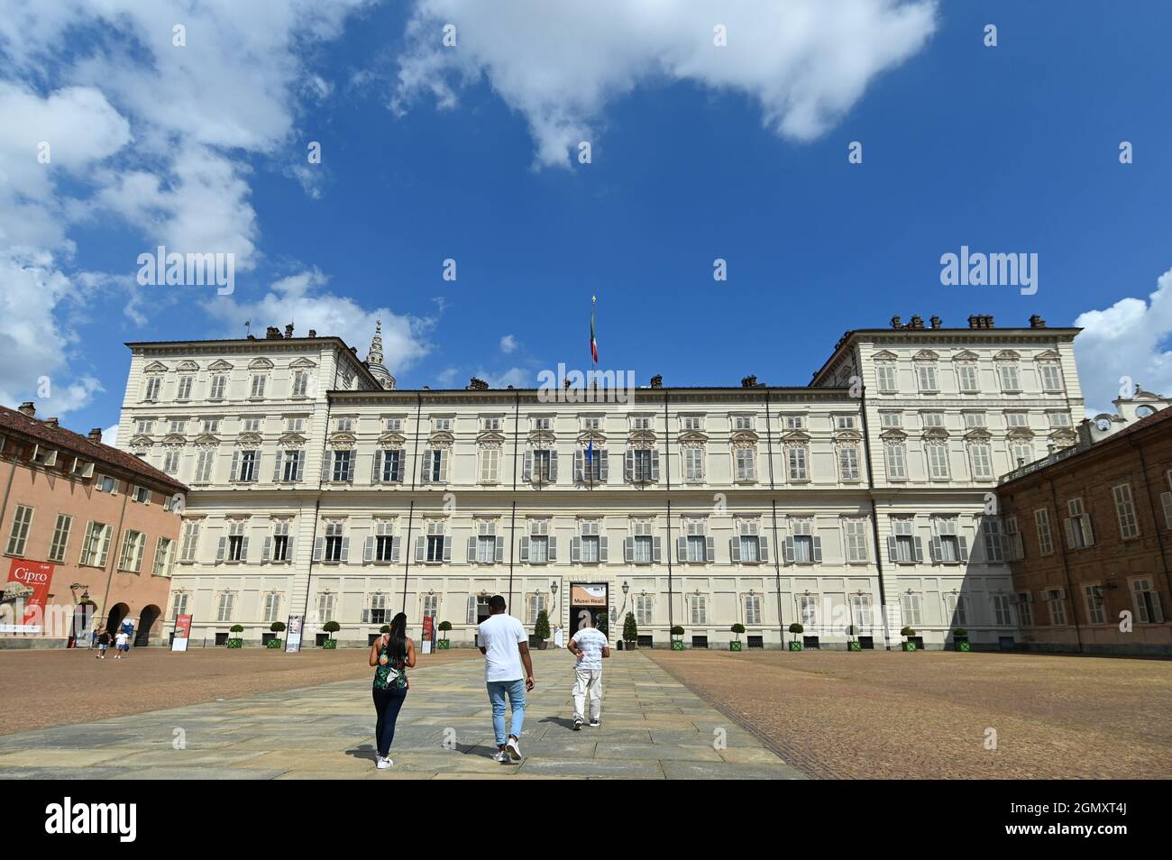 TORINO, ITALY - Sep 01, 2021: The facade of the famous historic Royal ...