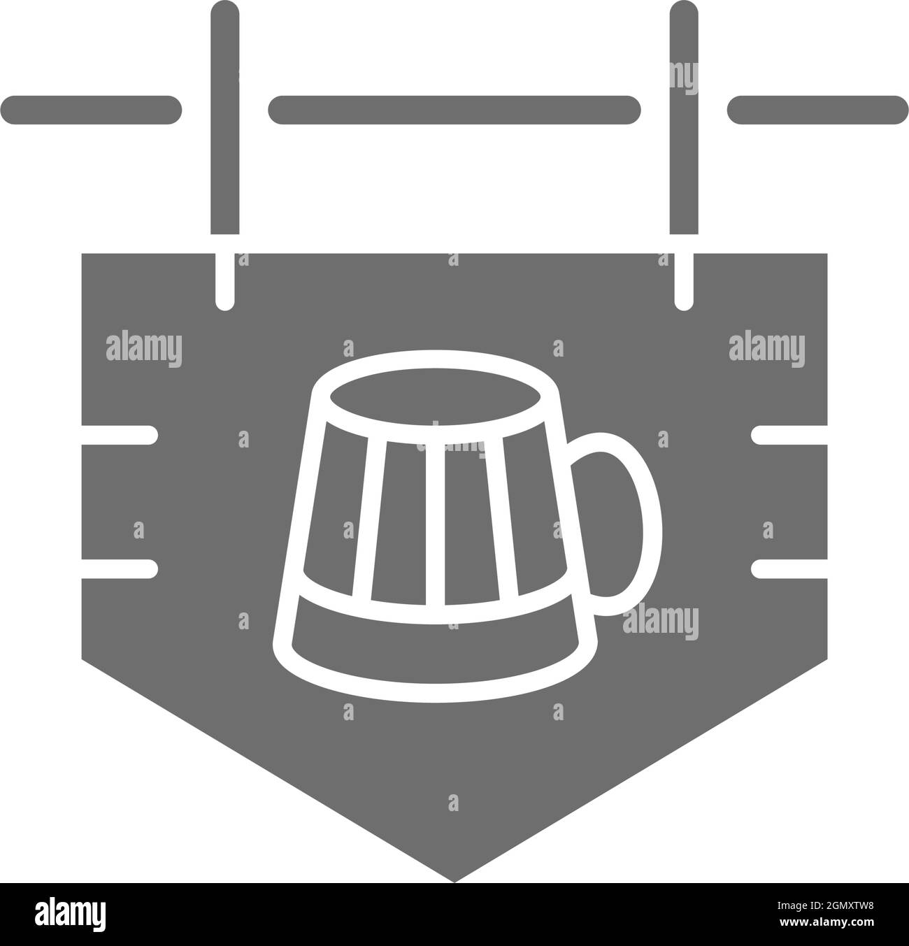 Bar signboard grey icon. Isolated on white background Stock Vector ...