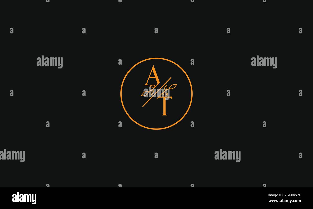 LETTER AT LOGO DESIGN WITH FLOWER FOR ILLUSTRATION USE Stock Vector ...