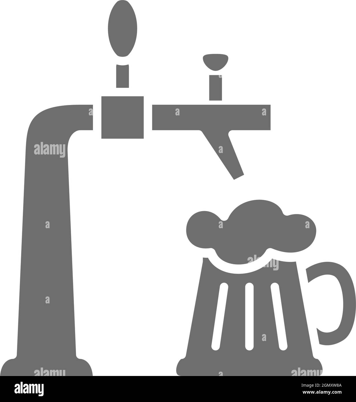 Beer tap grey icon. Isolated on white background Stock Vector Image ...