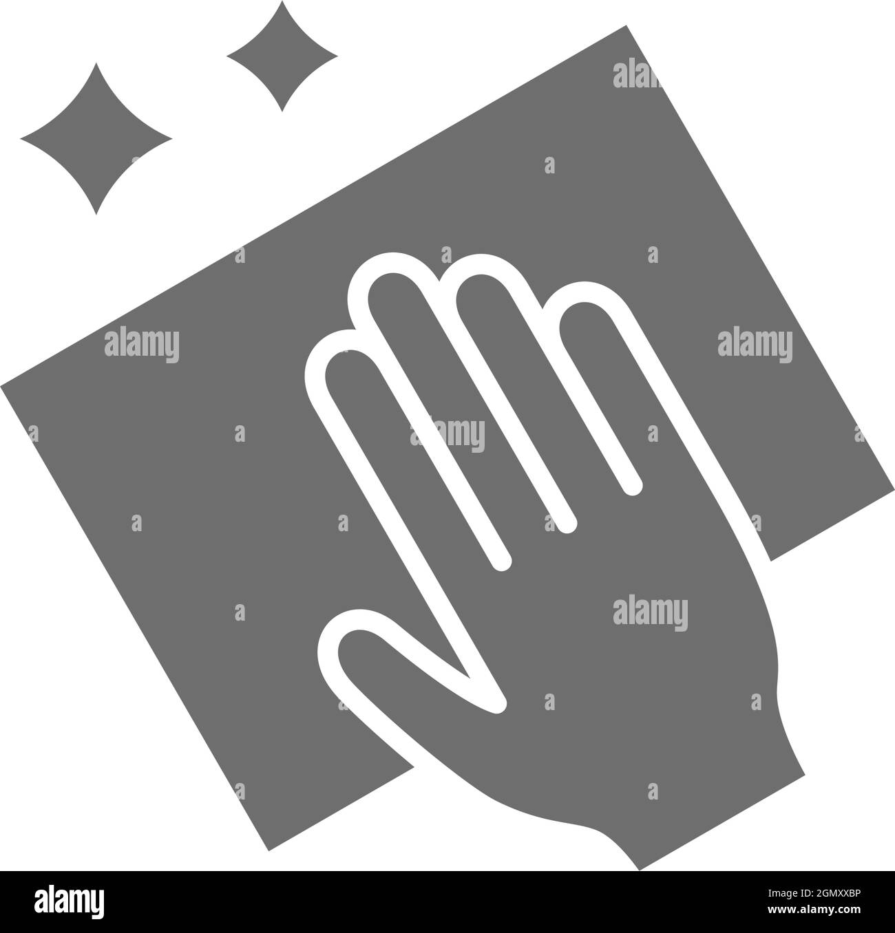 Cleaning with rag grey icon. Isolated on white background Stock Vector ...