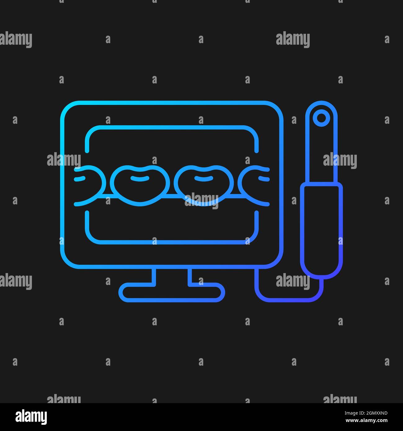 Intraoral camera gradient vector icon for dark theme Stock Vector Image ...