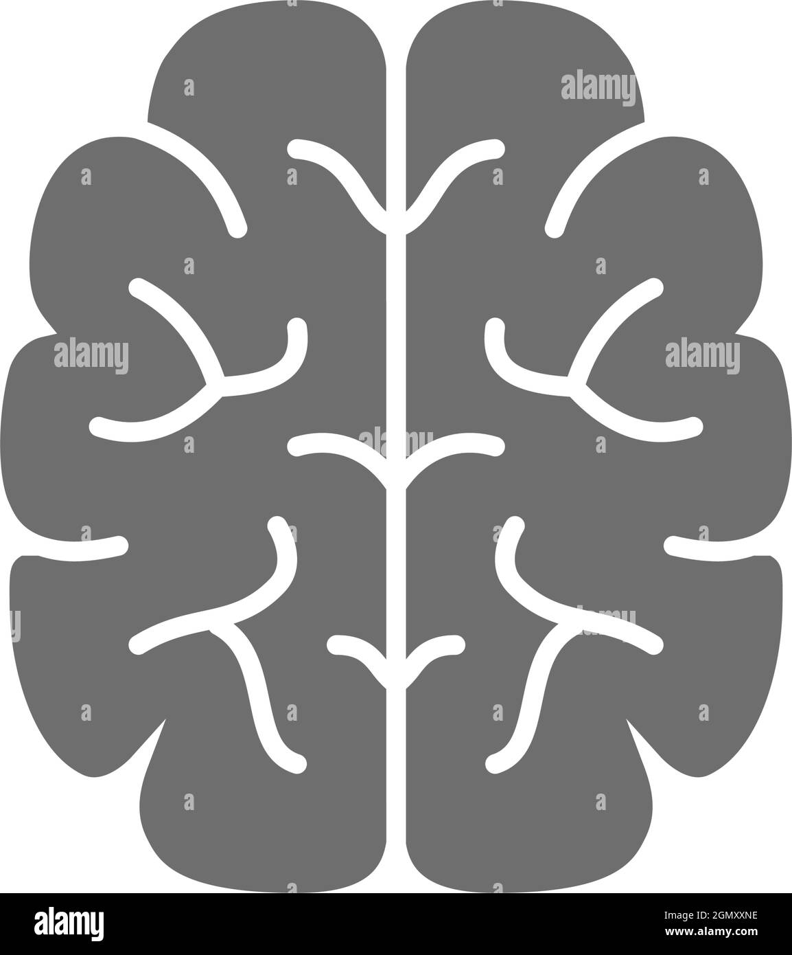 Brain, mind, intelligence grey icon. Isolated on white background Stock ...