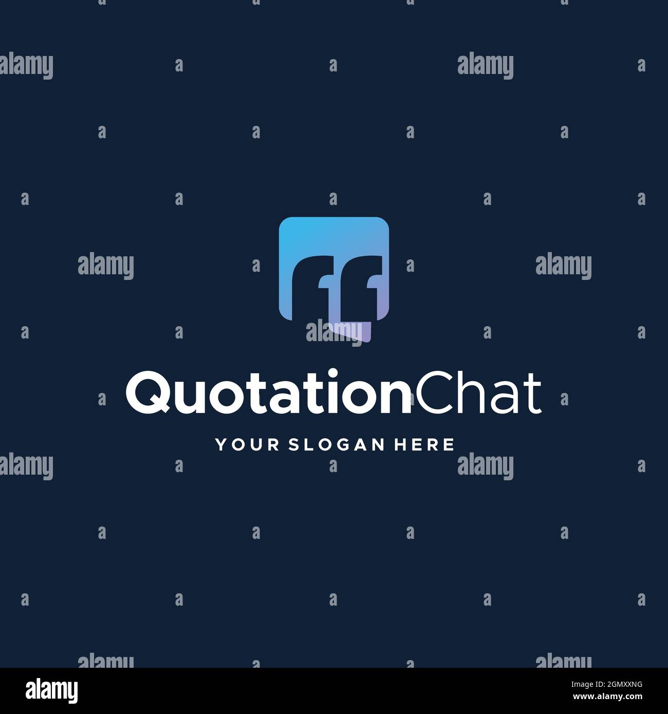 Flat Quote Chat mark talk conversation Logo design Stock Vector Image ...