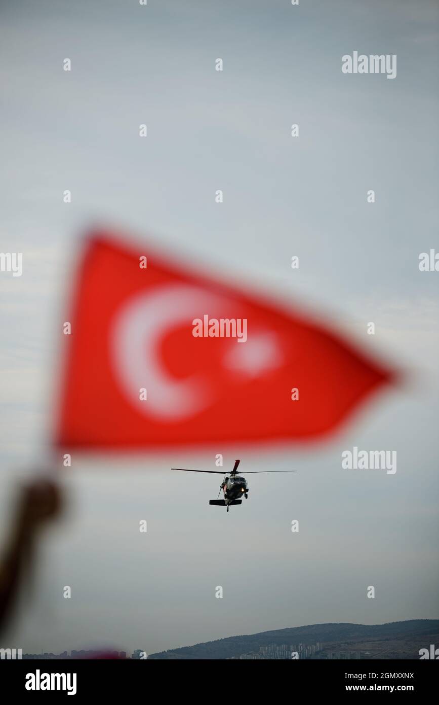 Izmir, Turkey - September 9, 2021: Turkish Gendarme Helicopter ...