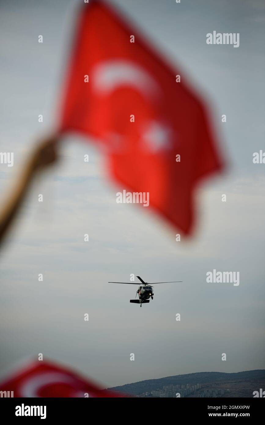 Izmir, Turkey - September 9, 2021: Turkish Gendarme Helicopter ...
