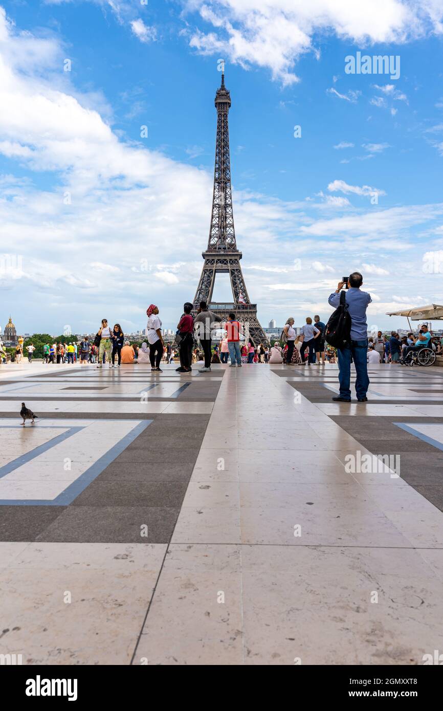 19 June 2019 - PARIS, FRANCE: Visitors taking photo and enjoy beautiful ...