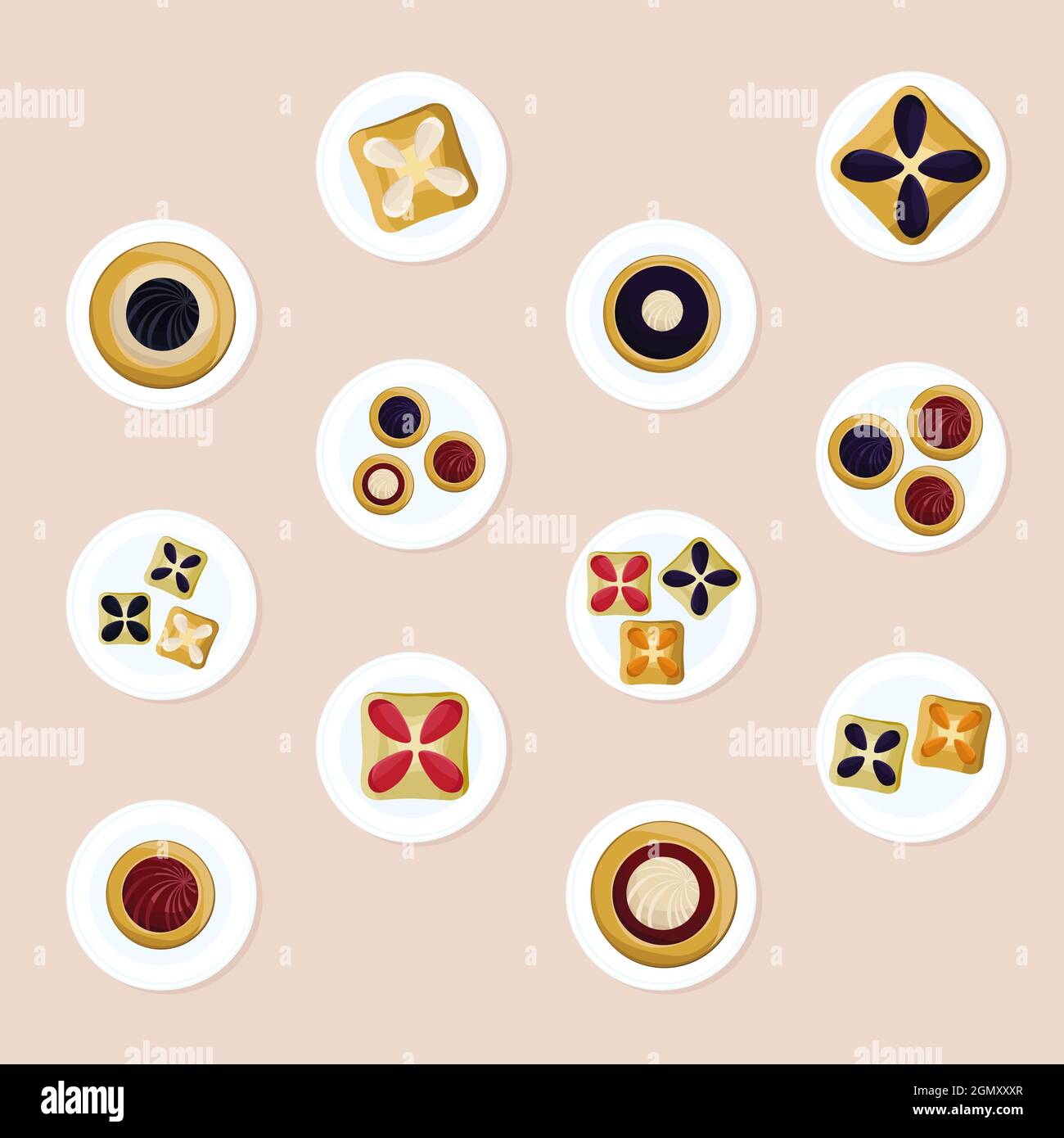 Served pies - vector illustration Stock Vector Image & Art - Alamy
