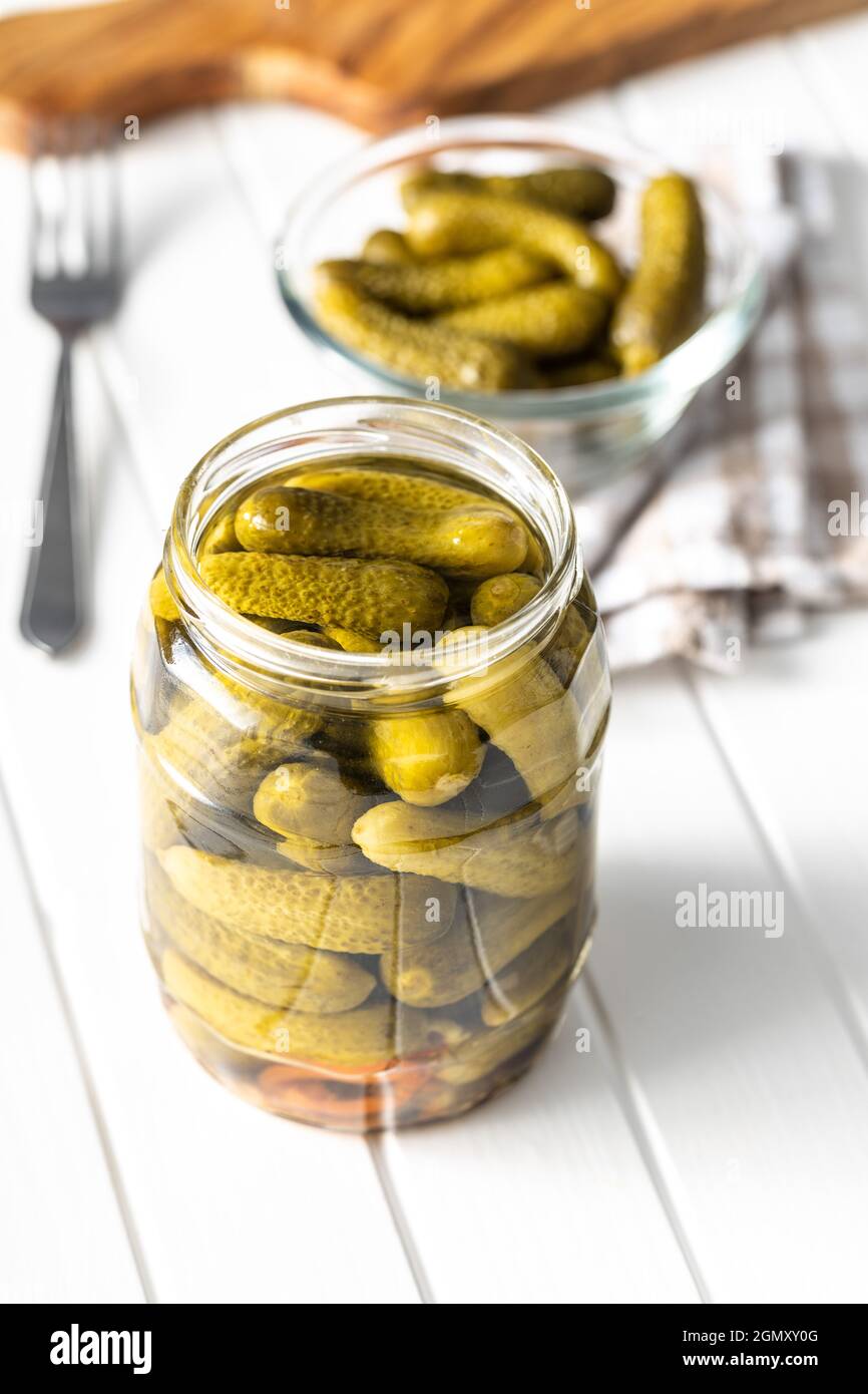 Small pickles. Marinated pickled cucumbers Stock Photo - Alamy