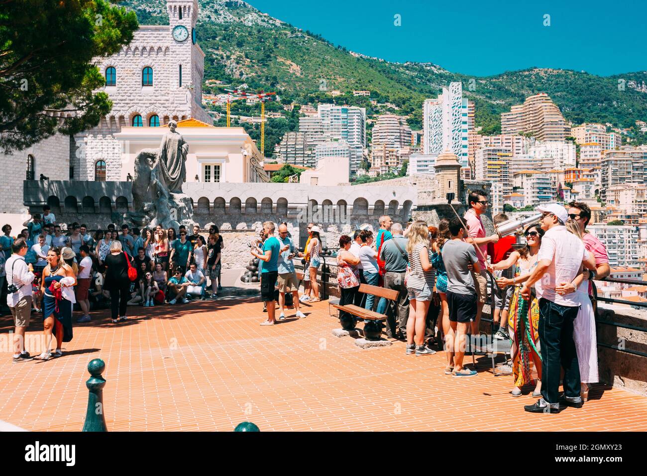 Monte Carlo, Monaco. People Tourists Taking Pictures On Viewpoint ...