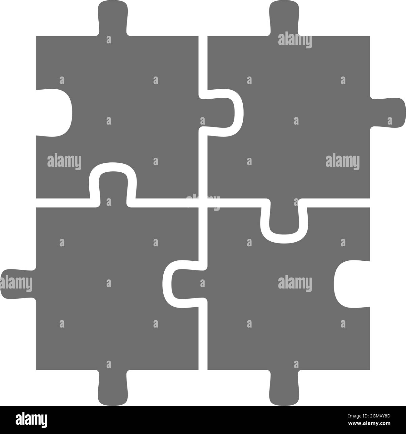Puzzle, jigsaw, square, integrity, problem solving grey icon Stock ...