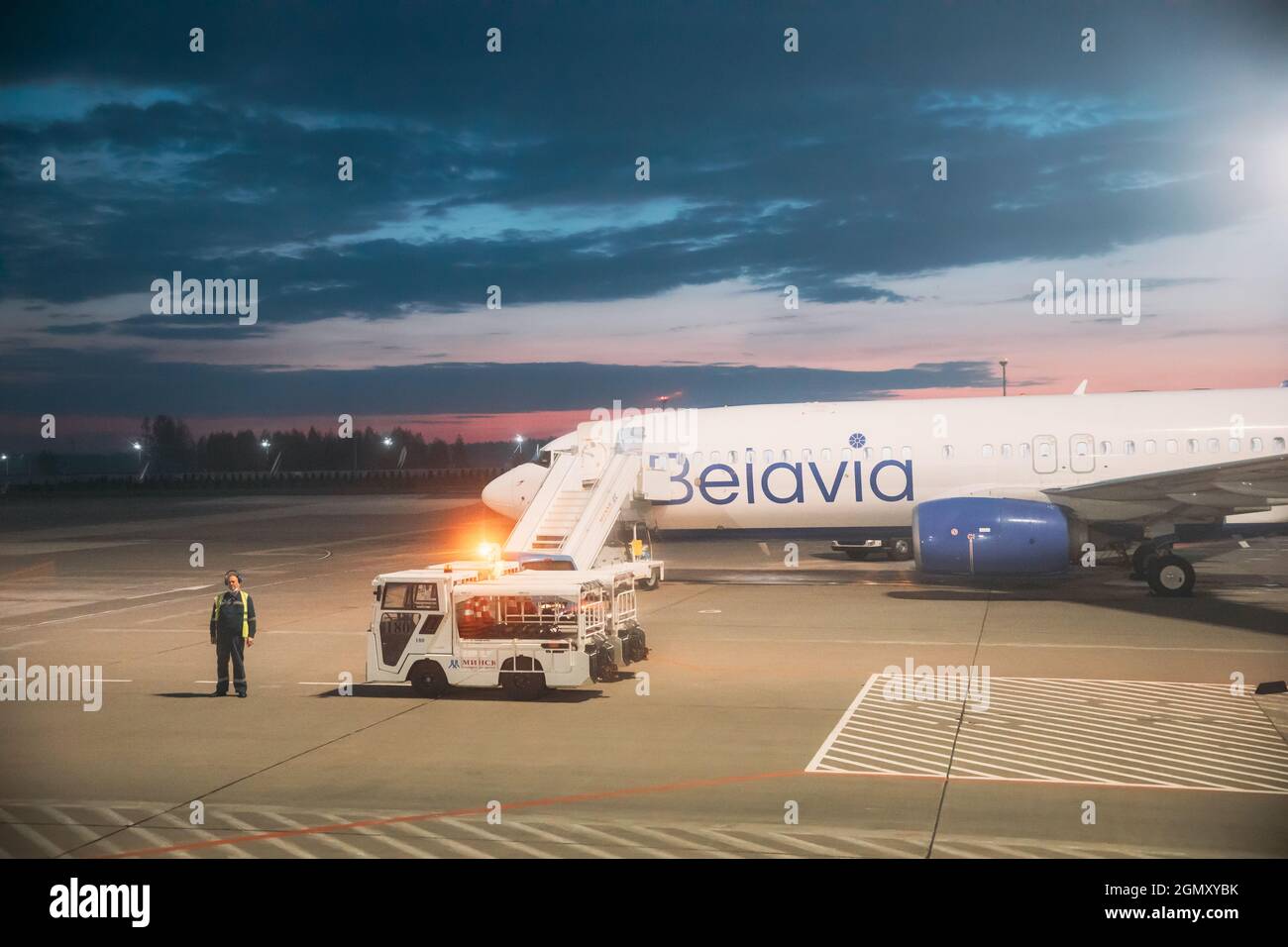 Aircrafts Planes Of Airlines Belavia Stand At Minsk National Airport ...