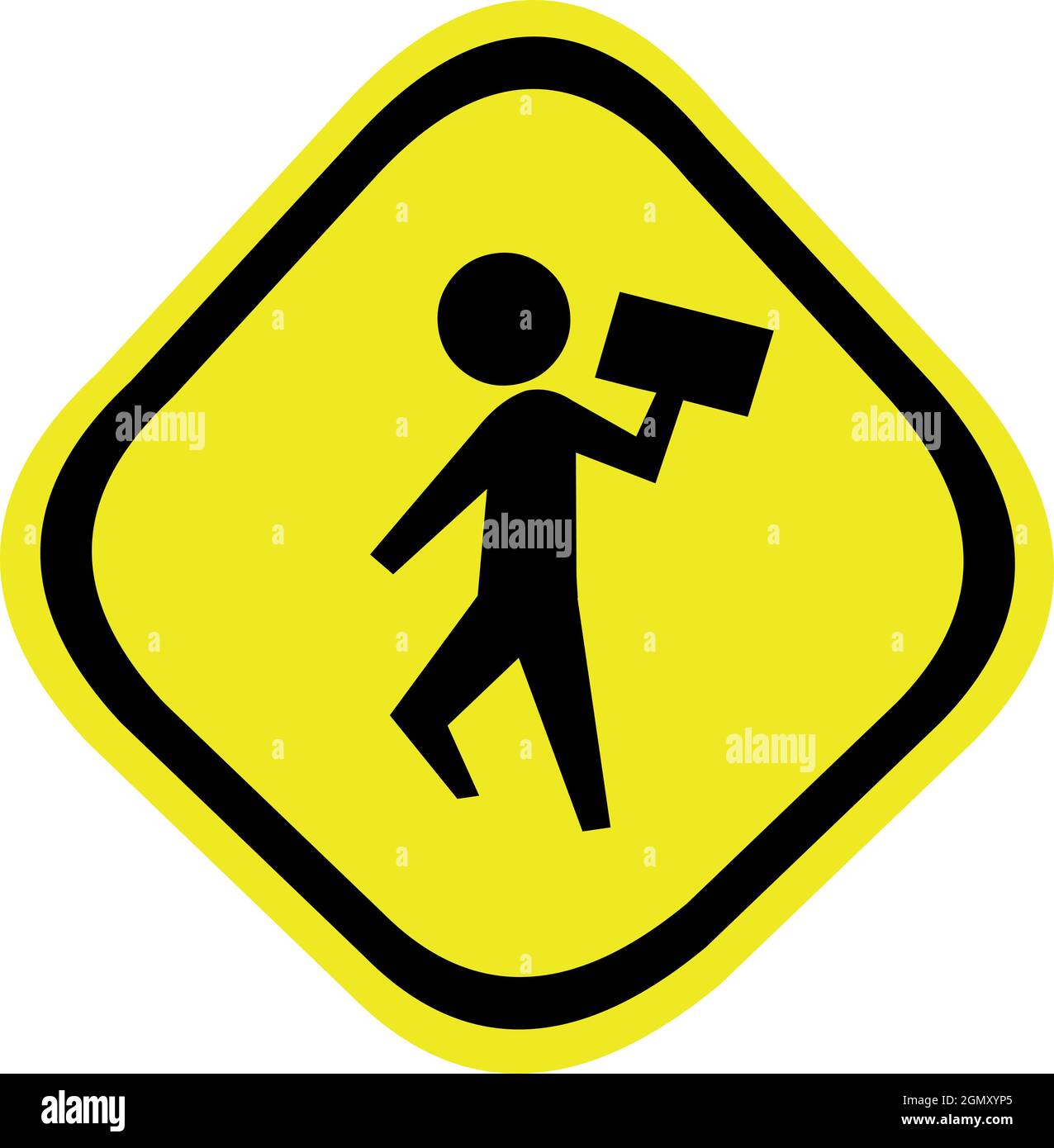 Vector illustration of traffic sign, beware school zone Stock Vector ...