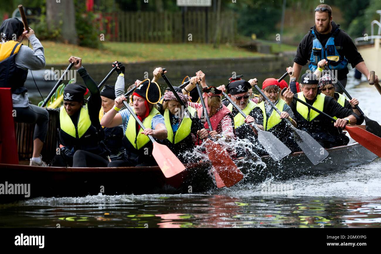Dragon boat racing on the River Avon, Stratford-upon-Avon, Warwickshire ...