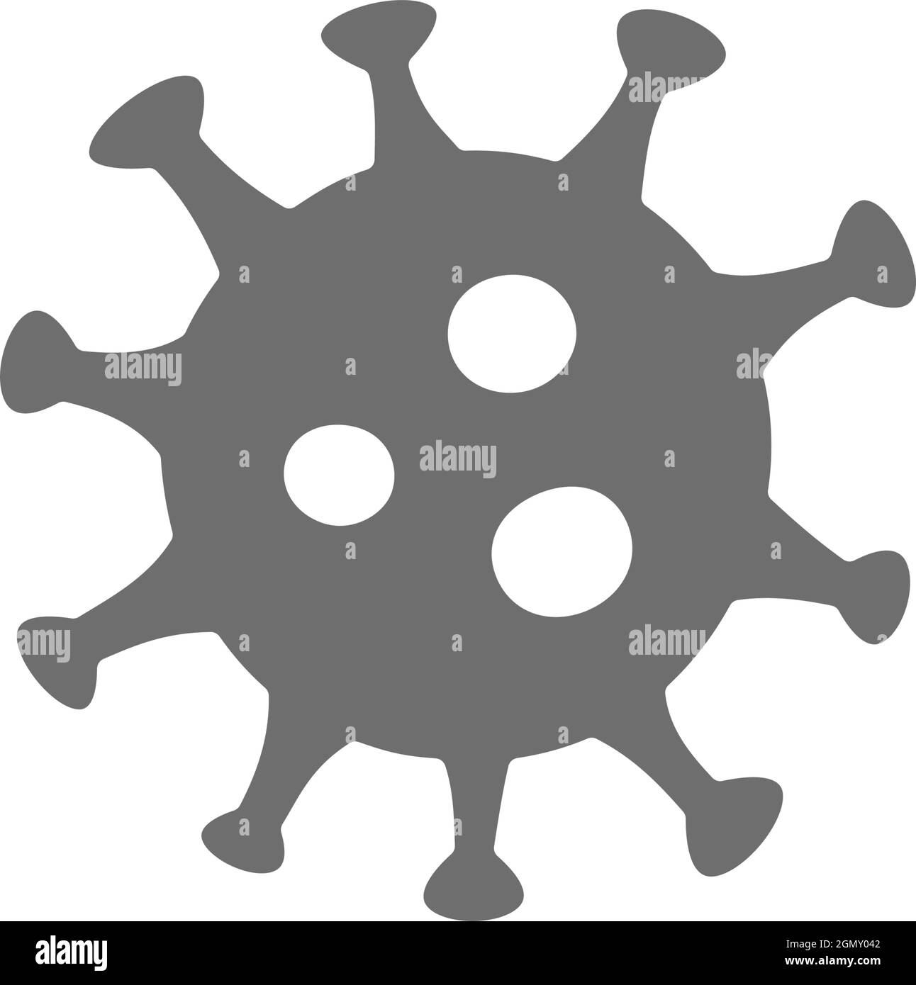 Virus, microbe, bacteria grey icon. Isolated on white background Stock ...