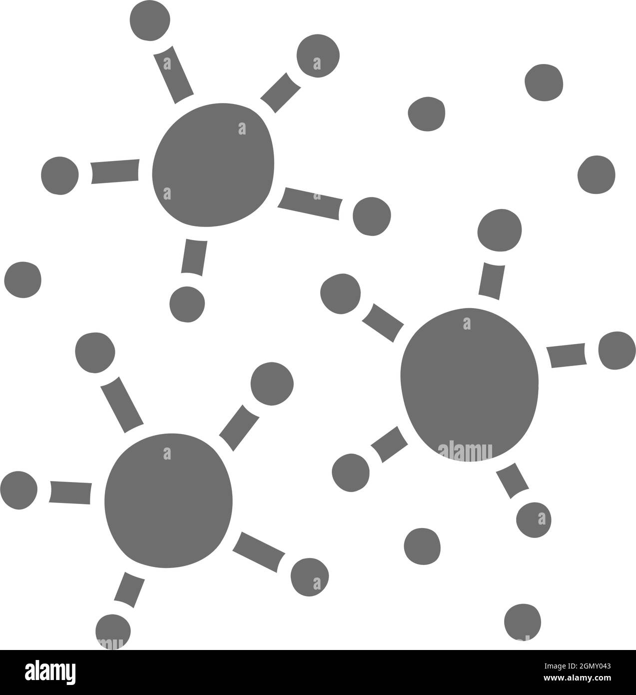 Microbes, bacteria grey icon. Isolated on white background Stock Vector ...