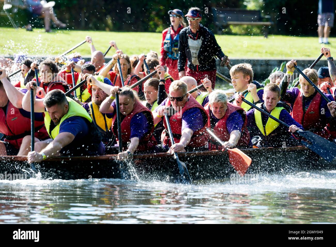 Dragon boat racing on the River Avon, Stratford-upon-Avon, Warwickshire ...
