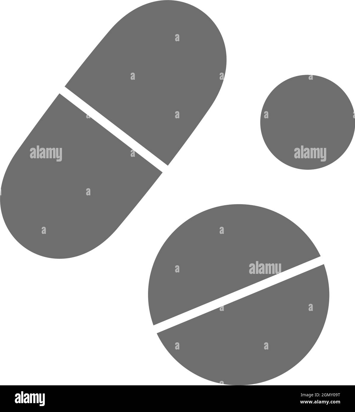 Medical pills, health tablet, drug grey icon Stock Vector Image & Art ...