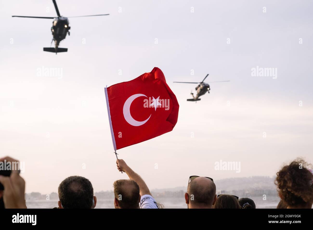 Izmir, Turkey - September 9, 2021: Turkish Gendarme Helicopters ...