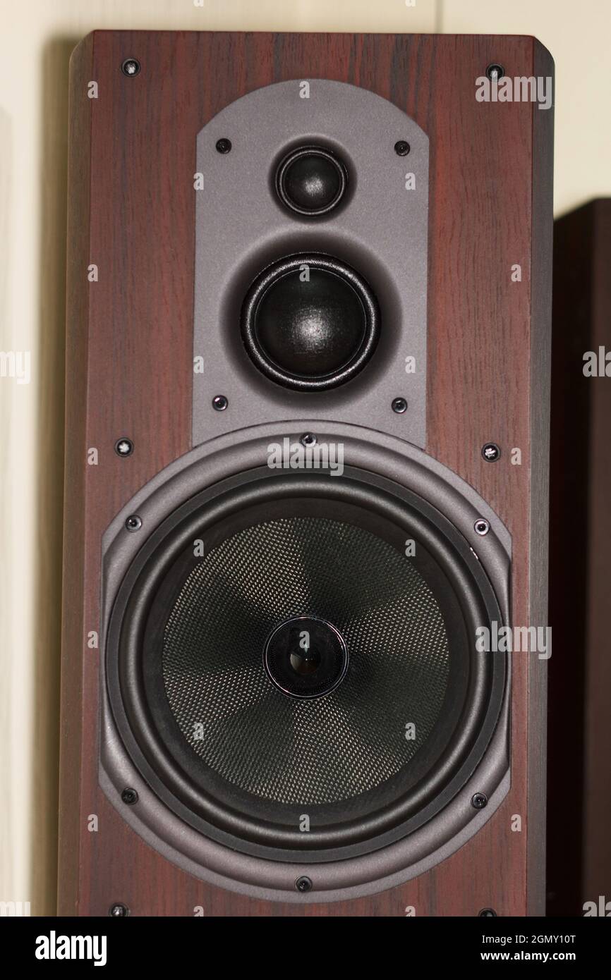 Music column with bass and sound amplifier for listening to music Stock ...