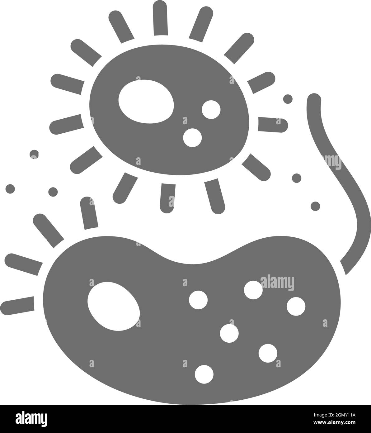 Bacteria, viruses, germs grey icon. Isolated on white background Stock ...