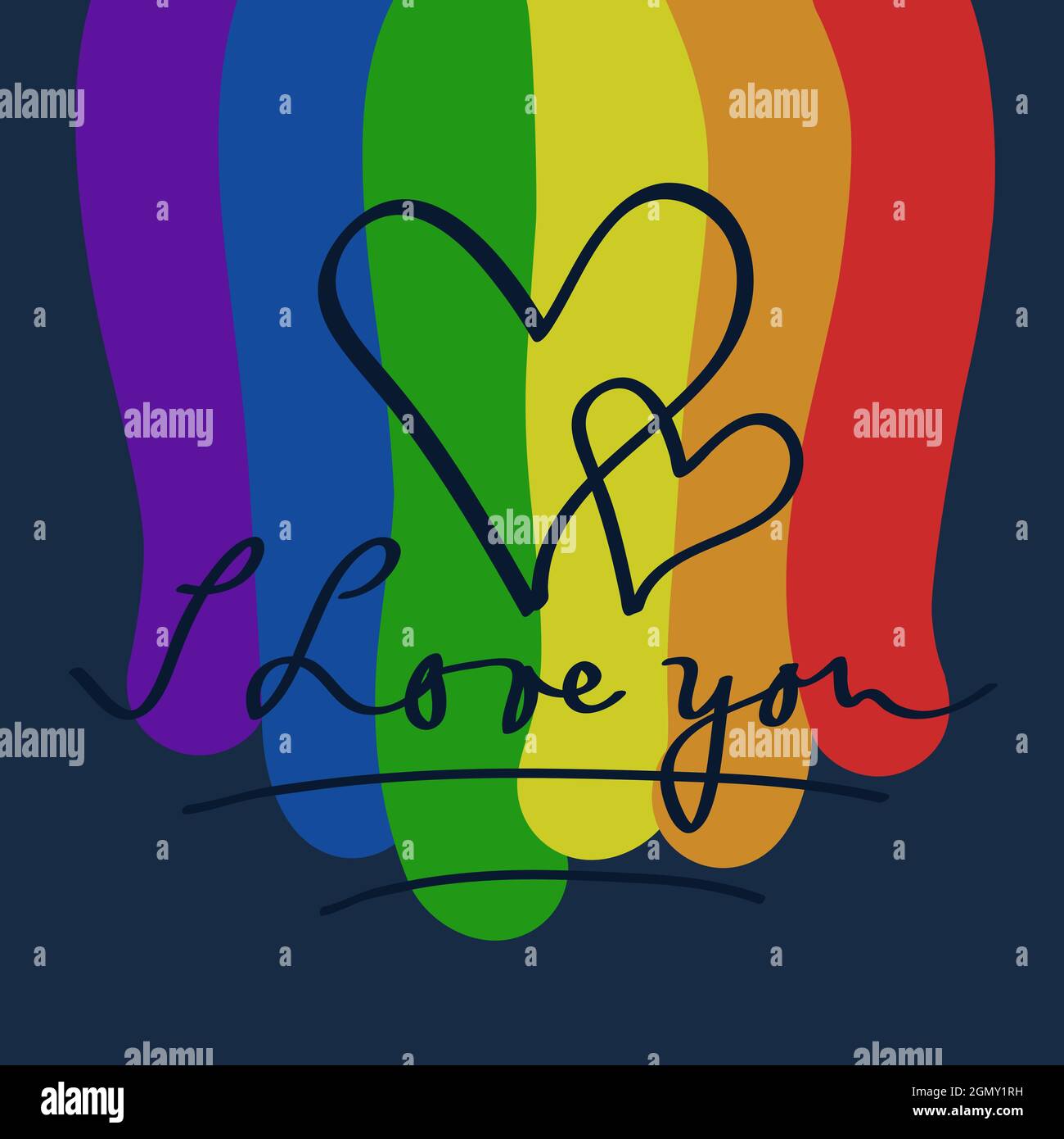 I love you quote on a rainbow - vector illustration Stock Vector Image ...