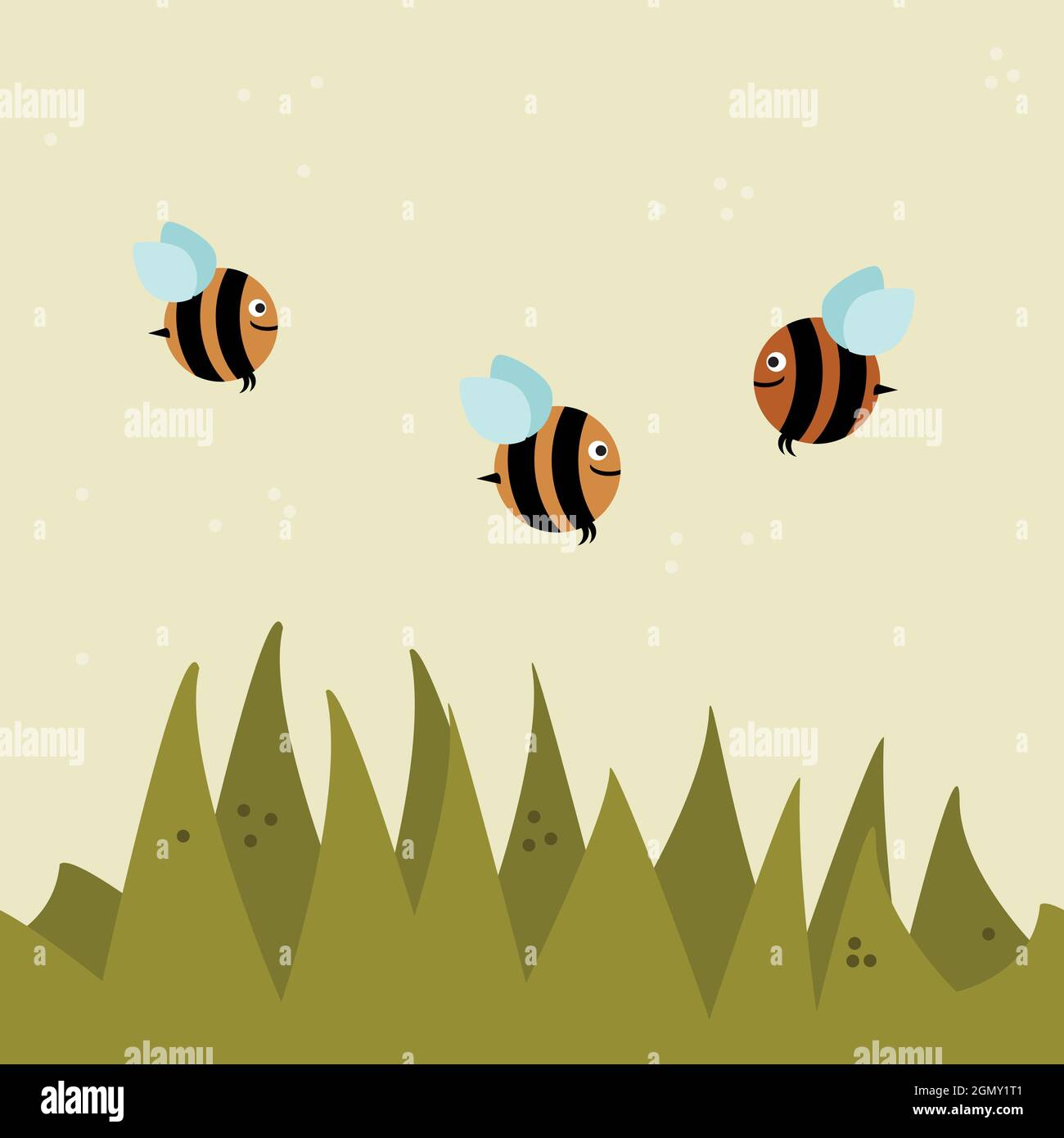 Flying bees - vector illustration Stock Vector Image & Art - Alamy