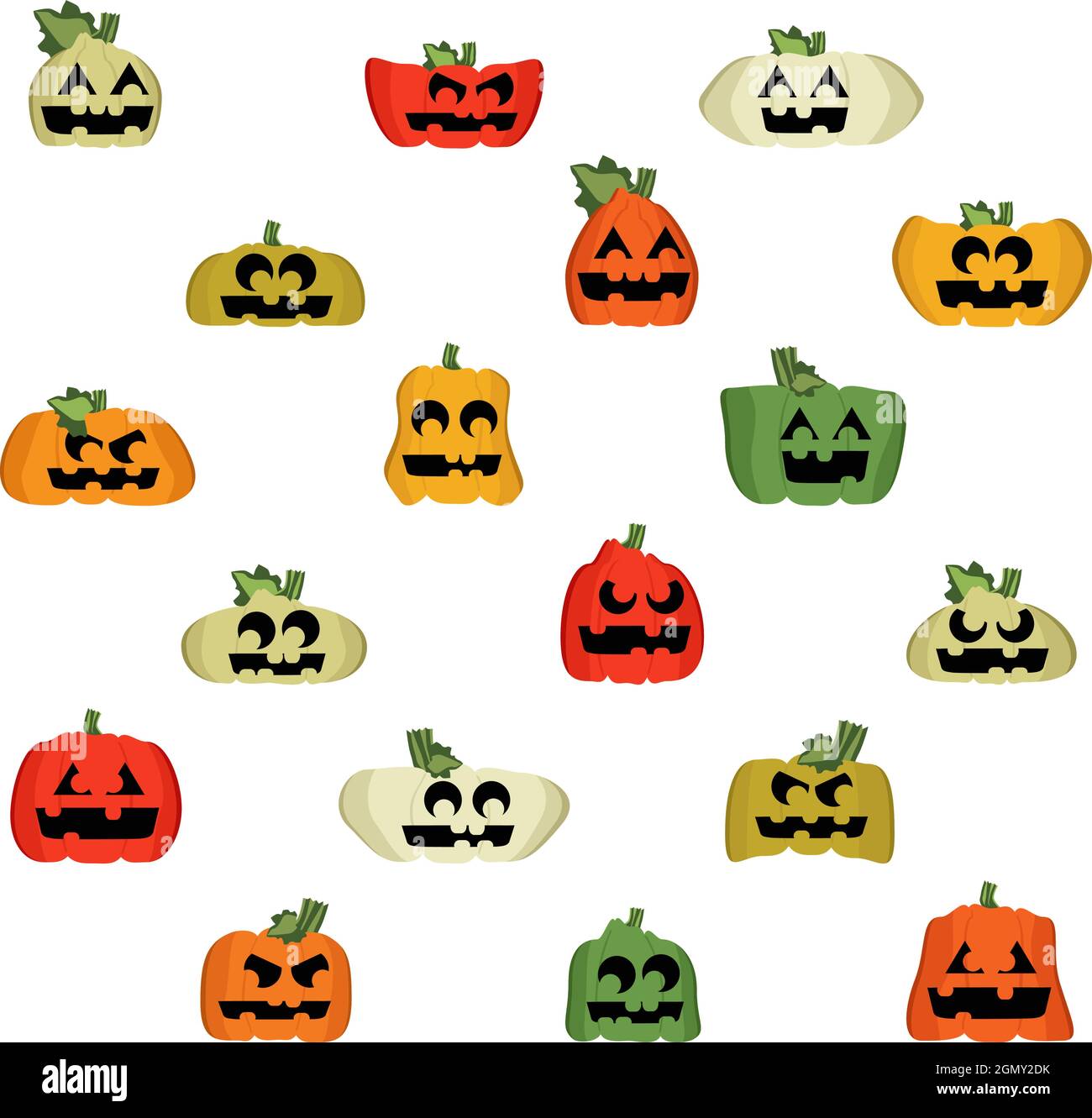 Halloween pumpkins and squashes - vector illustration Stock Vector ...