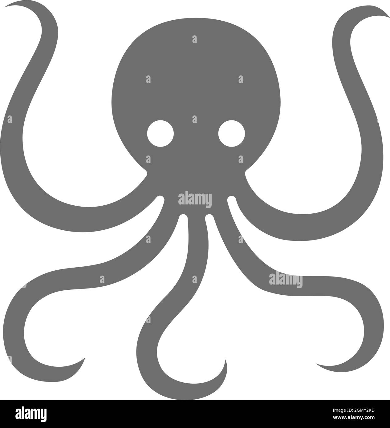 Octopus grey icon. Isolated on white background Stock Vector Image ...
