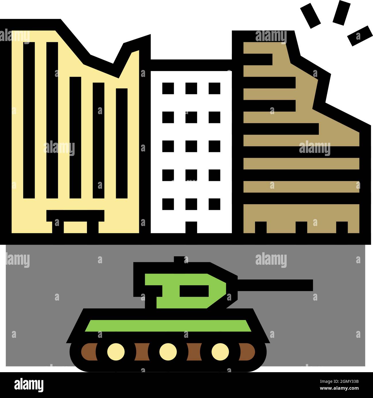 war destruction color icon vector illustration Stock Vector Image & Art ...