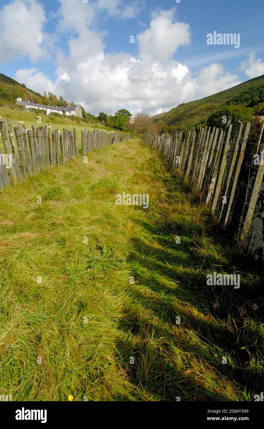 Historic lineside Slate Fence, Corris Gwynedd Stock Photo - Alamy