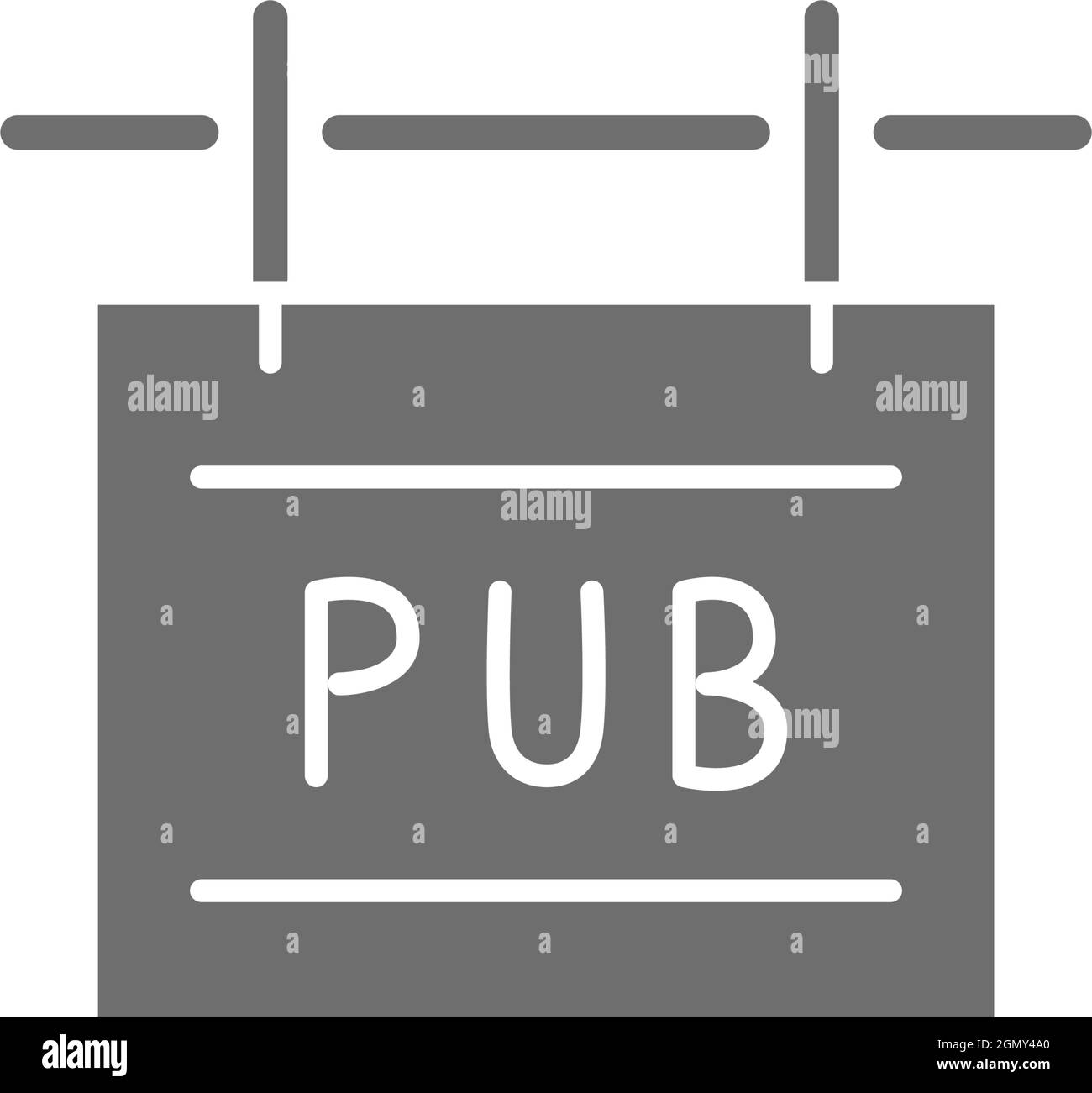 Pub signboard grey icon. Isolated on white background Stock Vector ...